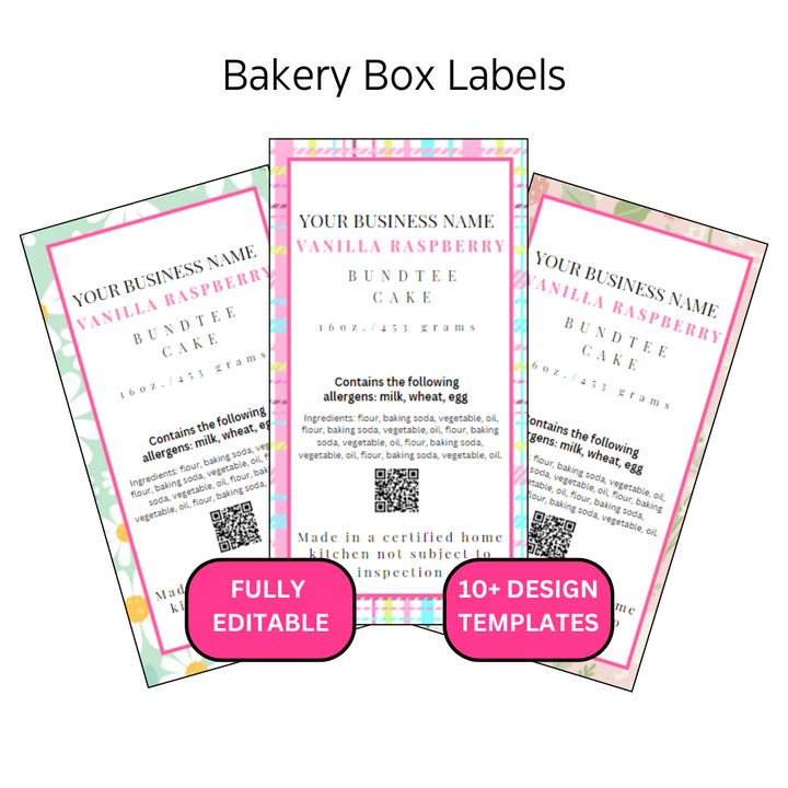Editable Cottage Food Label Templates – The Pink Crumbb