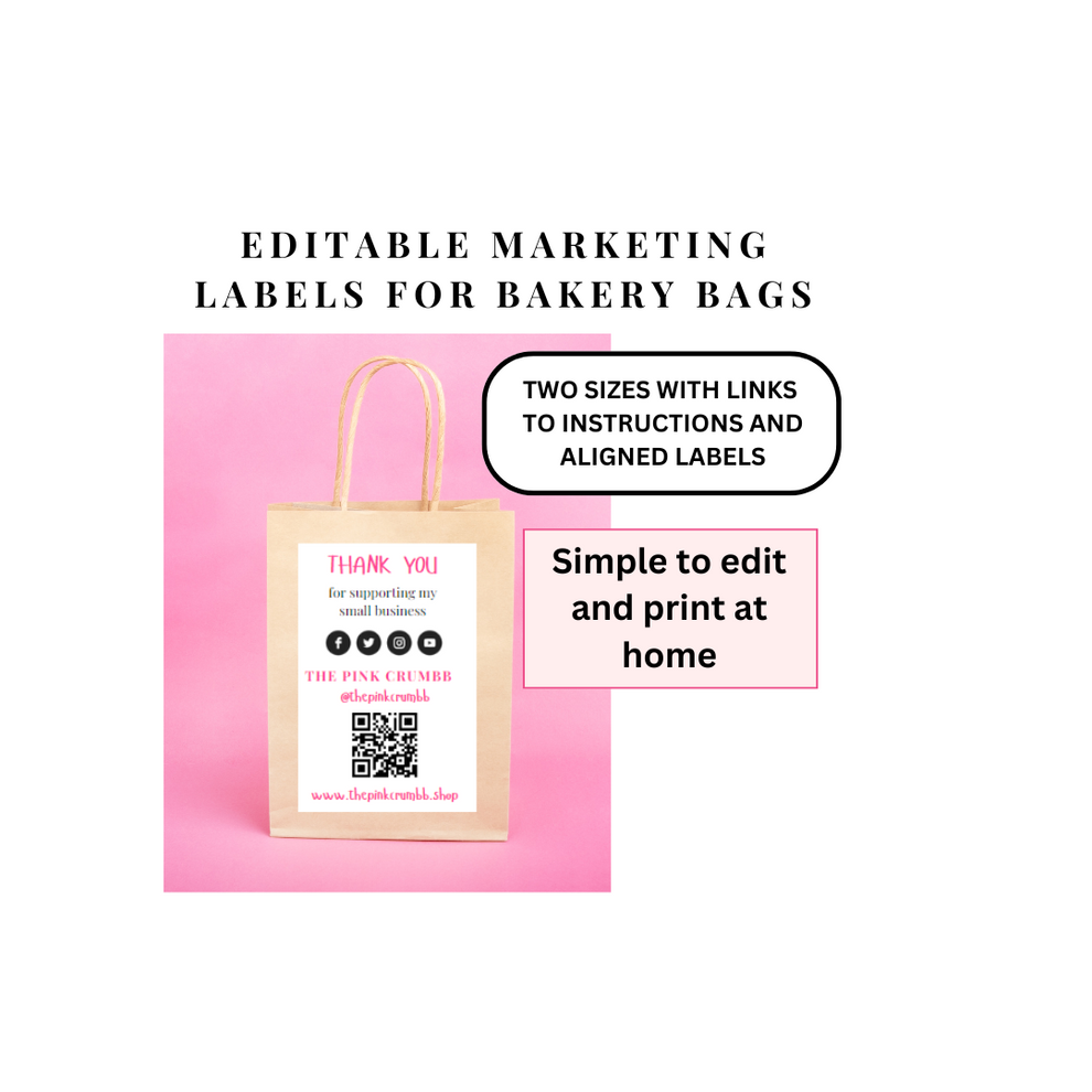 Marketing Labels for Bakery Bags (digital download) – The Pink Crumbb